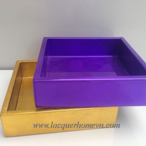 HT9433 MDF lacquer metallic bath tray set - Ha Thai bamboo lacquer co.,ltd
