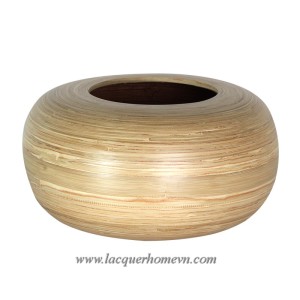 HT0523 Round spun bamboo planter pot - Ha Thai bamboo lacquer co.,ltd