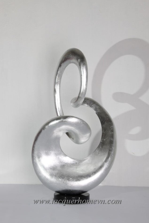 HT3605.2 Silver leaf resin lacquer sculptures - Ha Thai bamboo lacquer ...