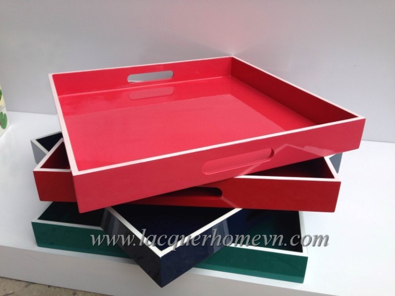 HT6236 Vietnam MDF lacquer serving tray - Ha Thai bamboo lacquer co.,ltd